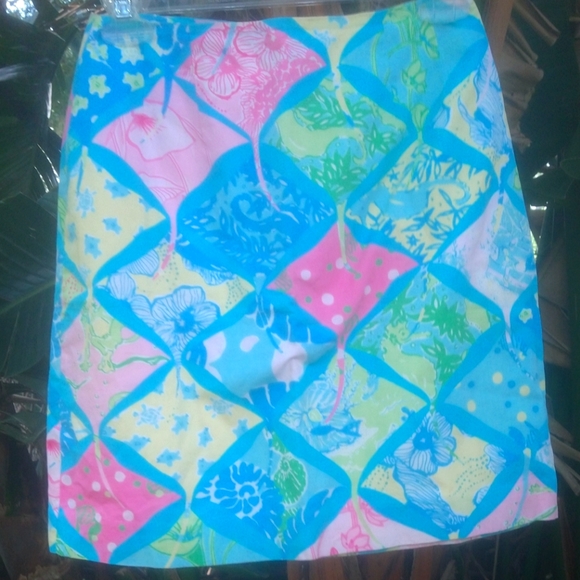 Lilly Pulitzer | Skirts | Vintage Lilly Pulitzer Seahorse Patchwork ...